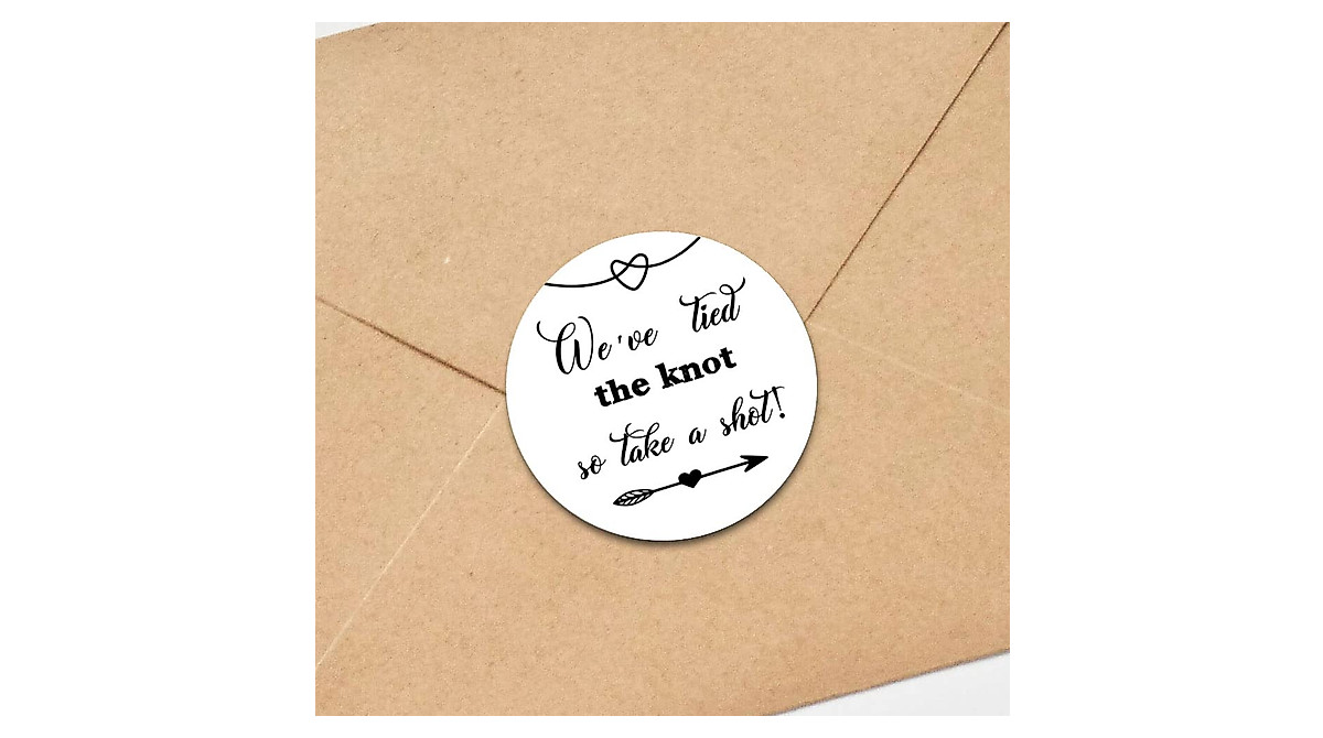 We Tied the Knot Stickers - Perfect Wedding Labels