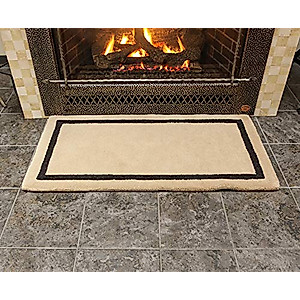 Minuteman International Mesa Tan Contemporary Wool Hearth Rug, Rectangular