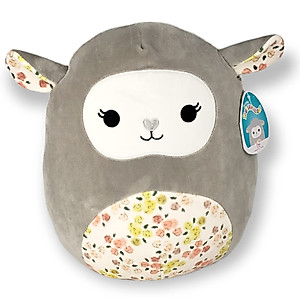 SQUISHMALLOW KellyToys - 12 Inch (30cm) - Elea The Grey Lamb from The Floral Squad - Super Soft Plush Toy Animal Pillow Pal Buddy Stuffed Animal Birthday Gift Easter