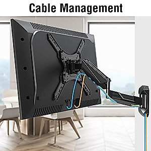 ELIVED Height Adjustable TV Wall Mount for Most 23-55 Inch TVs, Spring Arm Full Motion Swivel Tilt Articulating TV Mount Bracket Fits Max VESA 400x400mm, 44 lbs YD1010