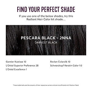 Madison Reed Radiant Hair Color Kit, Blackest Black for 100% Gray Coverage, Ammonia-Free, 2NNA Pescara Black, Permanent Hair Dye, Pack of 1