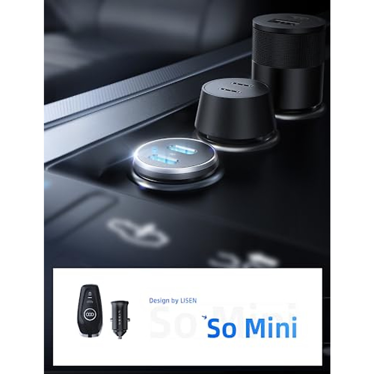 LISEN 90W USB C Car Charger Fast Charging, Dual USB C Port PD 45W Cigarette Lighter Adapter USB C Charger, Super Fast Car Charger USB C with Lightning Cable & USB C Cable for iPhone 15 Pro Max/Samsung