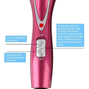 Hair Curler Brush, Professional Curling Iron Brushes Salon Air Paddle Styling Brush Negative Ion Generator Ceramic Lightweight Hot Air Volumize Hair Brush for Volume and Soft Curls(US)