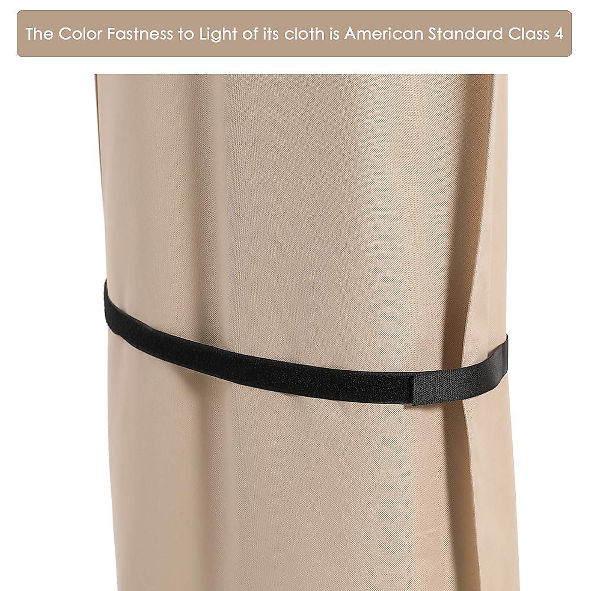 SUPERJARE Patio Umbrella Cover with Rod for 7 to 11 Ft Umbrellas & 15 Ft Double-Sided Umbrellas, 600D Protective Waterproof Cover with Zipper, Beige & Brown