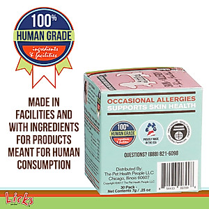 Licks Pill-Free Small Breed Dog Skin and Allergy - Omega 3 Dog Allergy Relief - Dog Vitamins & Supplements for Itch Relief - Turmeric Supplement for Dog Skin - Gel Packets - 30 Use