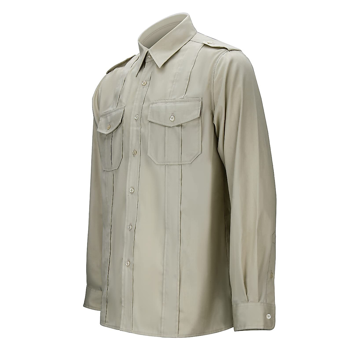 Mens Adventure Shirt Jones Jr. Shirt Raiders Safari Costume Dr. Henry Tops with Pockets Halloween Cosplay Hiking Outfit (Small) Light Khaki