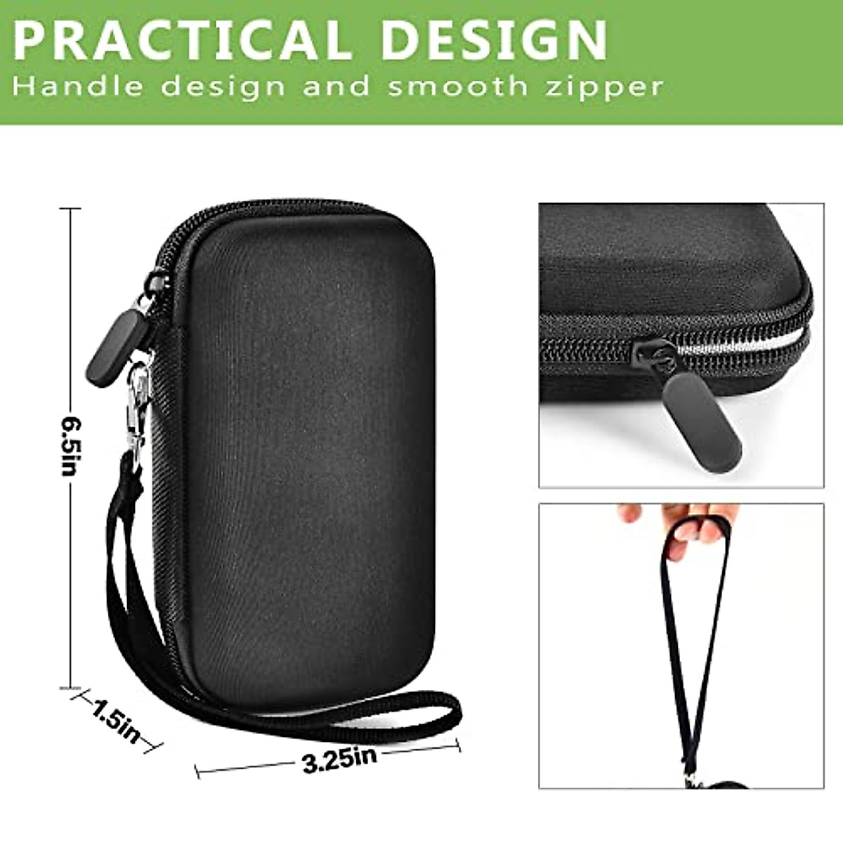 Case Compatible with Apple MagSafe Charger Battery Pack, Holder for Mag Safe Magnetic Power Bank for iPhone 12, Storage with Strap & Mesh Pocket for 20W USB-C Power Adapter and Cable (Case Only)