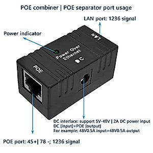 CERRXIAN 100M POE Combiner Adapter, Active PoE Splitter Power Over Ethernet, POE Power Supply Module 5-48v for CPE Wireless AP Monitoring Etc(2-Pack)