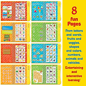 ABC Learning For Toddlers Sound Book, Ideal for Learning & Education Toys, Speech Therapy Toys, Preschool Learning Toys, 8 Page Toddler Activity Book Learning Alphabets, Animal, Speak and Spell & More