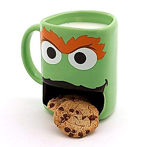 Enesco Our Name is Mud “Oscar The Grouch” Sesame Street Slot Cookie Mug, 1 Count (Pack of 1), Green