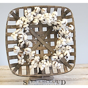 Silvercloud Trading Co. Tobacco Basket, Farmhouse Decor, Med 21" Square