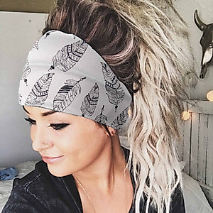 Olbye Boho Headbands 3 Pack - Women's Wide Hairbands, Turban Headbands, Workout Head Wraps, Yoga Hair Scarfs, Fashion Hair Accessories for Women and Girls