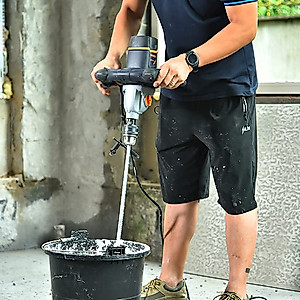 MAXXT Mixer 13A Single Paddle Concrete Mortar Mixer, 5/8" Keyed Chuck, Soft Start, Come w/100mm Large Spiral Mixing Paddle