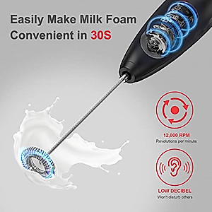 4-In-1 Hand Blender with Egg Whisk, 24oz Beaker & 17oz Chopper Bowl for Smoothies, Puree, Baby Food and Milk Frother Handheld for Coffee-Bundle