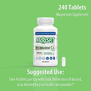 Jigsaw Health MagSRT | Magnesium Supplement with Vitamin B6, Folate & B12 | 240 Tablets | 60 Servings