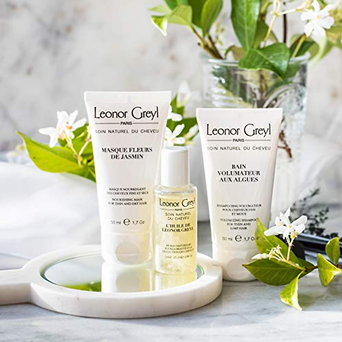 Leonor Greyl Paris - Luxury Travel Kit for Volume - TSA Approved - Travel Size Shampoo, Hair Oil & Conditioning Mask for Volume