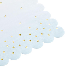 100 Pack Cocktail Napkins for Girl Baby Shower, Wedding, Birthday Party (5 x 5 in, Ombre Blue)