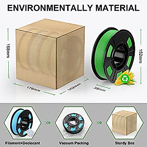 WEEFUN 3D Printer Filament Bundle 250g X 4 Spools, PLA Filament 1.75mm 3D Printing Material, Four Bright Color PLA Filaments Kit for 3D Printer Green/Light-Green/Yellow/Sky Blue, Fit Most 3D Printers