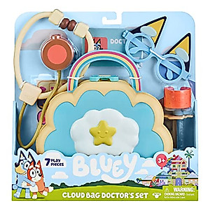 Bluey Cloud Bag , Doctor Check Up Set, Toy Playset with 7 Play Pieces