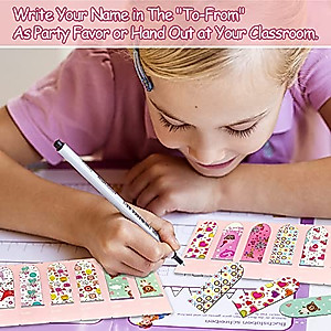 36 PCS Magnetic Bookmarks Valentine's Day Gifts for Kids Valentines Bookmark with 12 Different Cute Designs for School Prizes Classroom Exchange Party Supplies