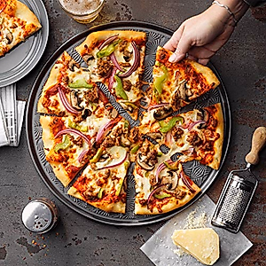 Taste of Home 14-inch/Medium Non-Stick Metal Pizza Pan – 2 Pack