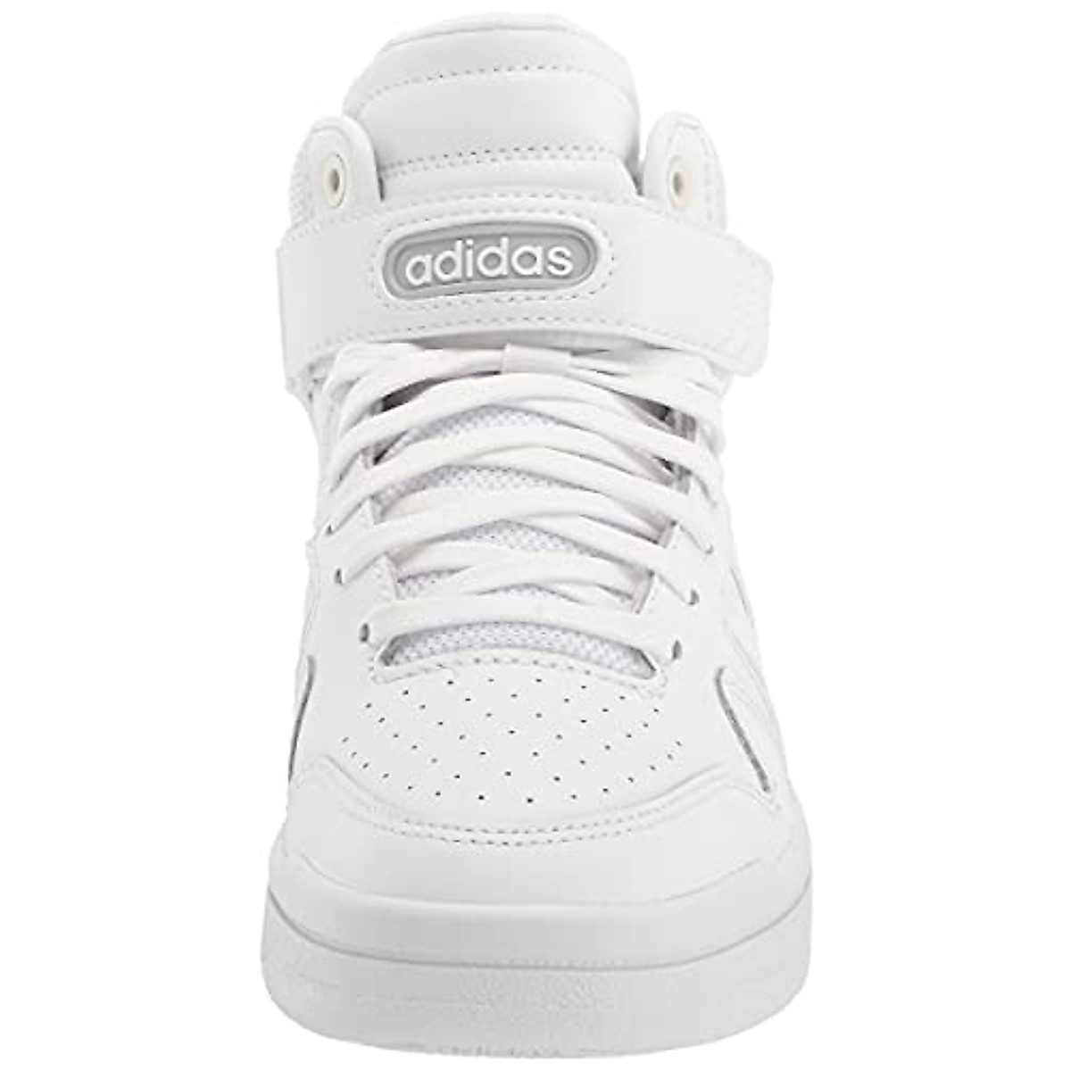adidas Women's Postmove Mid Basketball Shoe, White/White/Grey One, 8