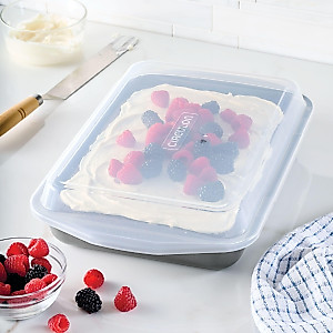 Circulon Total Nonstick Baking Pan With Lid / Nonstick Cake Pan With Lid, Rectangle - 9 Inch x 13 Inch, Gray