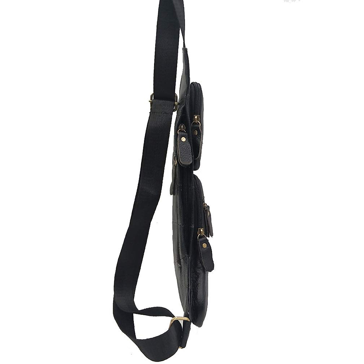 Leather Sling Bag Crossbody Backpack for Men Women Travel Outdoor Sports Hiking Camping Shoulder Chest Day Pack Daypack