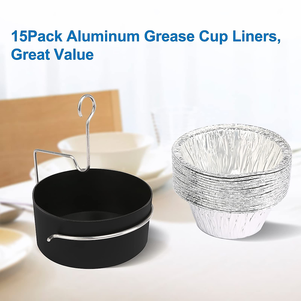 Uniflasy Grease Cup and Grease Clip fits CharBroil Gas Grill, with ...