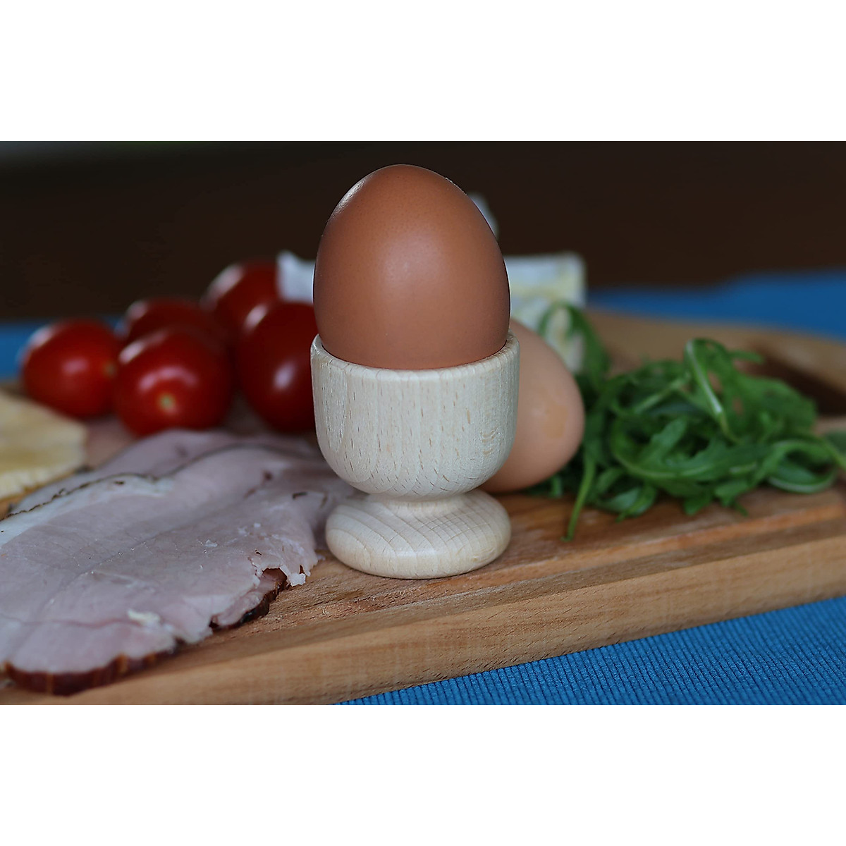 efo Wooden Egg Cups - Boiled Egg Holder - Easter Decor - Arts and Crafts DIY Unfinished Wood - Easter Gift - Egg Cup Set of 4