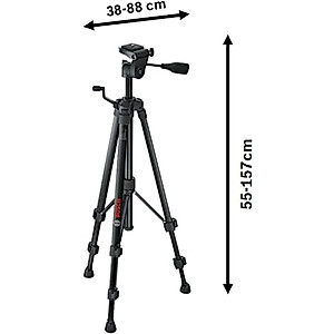 Bosch Professional Tripod for Lasers and Levels BT 150 (Height: 55-157 cm, Thread: 1/4")