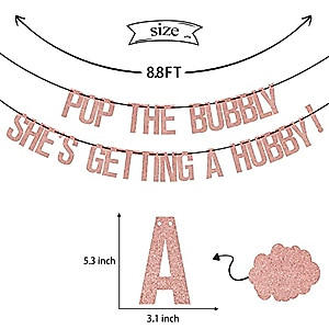 Pop the Bubbly She's Getting a Hubby! Banner, Bachelorette Party Decorations, Bridal Shower Decorations, Engagement Party Decorations, Bride to Be Decorations, Bachelorette Banner Rose Gold Glitter