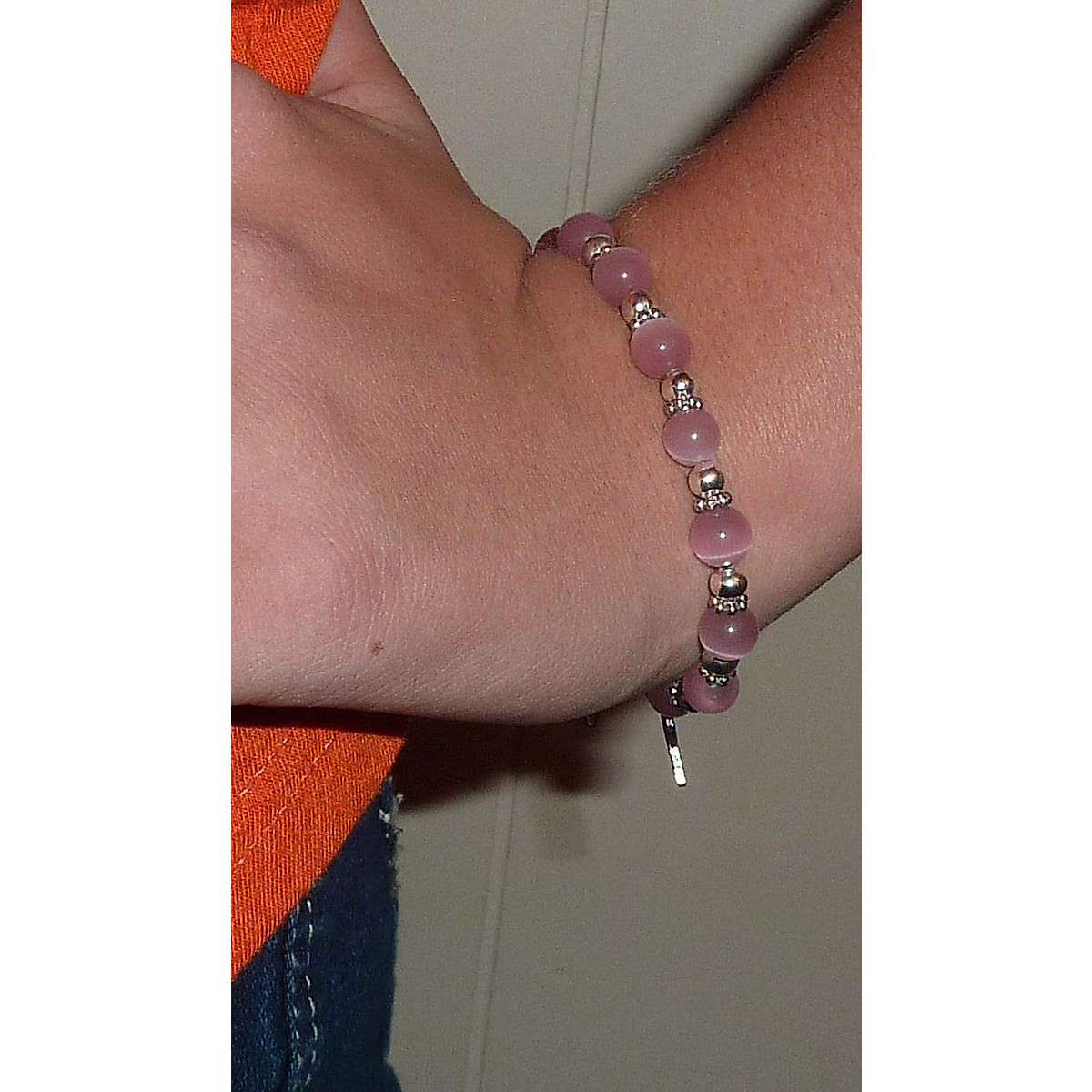 Hidden Hollow Beads Pink Breast and Multi Cancer Awareness Bracelet, Great For Fundraising, 7 ¾ in size, 8mm (Pink Breast Cancer Bracelet)