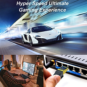 YSONG Cat 8 Ethernet Cable 6 FT, Outdoor&Indoor Nylon Woven High Speed Cat8 LAN Network Cable, SFTP RJ45 40Gbps 2000Mhz Ethernet Cable Patch Cord, for Modem/Router/Gaming,Supports Cat7/Cat6/Cat5