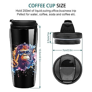 Peace Sign Bigfoot Sasquatch Travel Coffee Mug Reusable Coffee Cup Tumbler with Lid for Outdoor 350ml