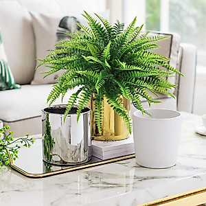 Dolicer 6 Pcs Artificial Boston Fern Plants, Boston Fern Bush Plant Shrubs Artificial Boston Fern Bush Plant Arrangement Greenery Bushes Artificial Shrubs for Wedding Garden Office Verandah Home Decor