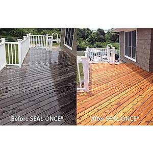 Seal-Once Nano+Poly Penetrating Wood Sealer with Polyurethane - Premium Waterproof Sealant -1 Gallon & Clear