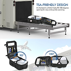 Travel Backpack for Men Women, Large Carry On Backpack Airline Approved,TSA 17.3 inch Laptop Backpack, Waterproof Backpack, College School Bag Casual Daypack for Weekender Business Hiking, Black