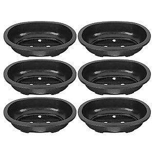 DOITOOL 6pcs Plastic Succulent Pots Oval Cactus Planter Pot Flower Pot Seedling Nursery Transplanting Planter with Drainage Holes for Garden Home Balcony Decor