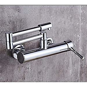 Basin Mixer Taps，Kitchen Taps，Kitchen Faucet Wall Mounted Single Handle Chrome Finish Brass Kitchen Tap Bathroom Sink Faucet Kitchen Foldable Bathroom Mixers