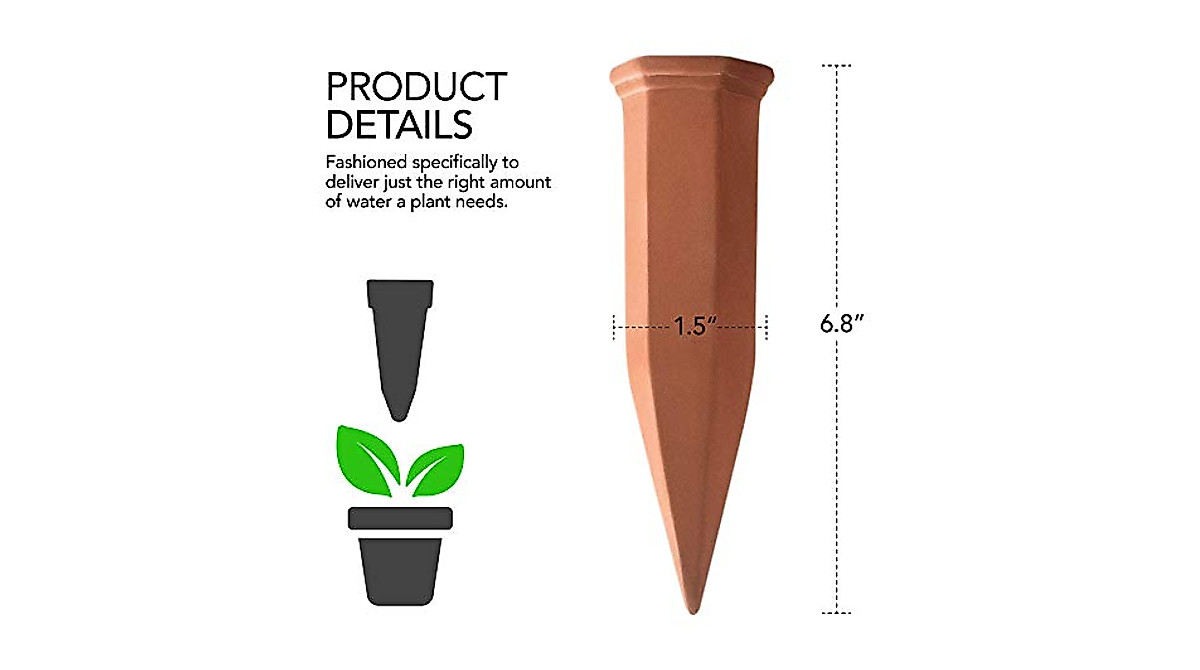 Self-Watering Terracotta Spikes - 4 Pack for Plants