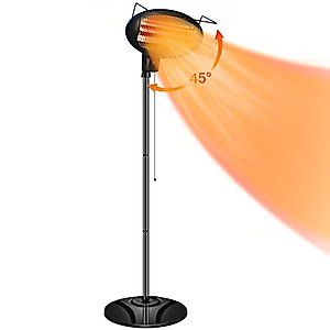TRUSTECH Patio Heater - Outdoor Heater with 3 Ajustable Heating Modes of 500/1000/1500W, 3s Rapid Heating & Waterproof IP34 Outdoor Patio Heater with Tip-Over Protection, Balcony, Backyard, Garage use