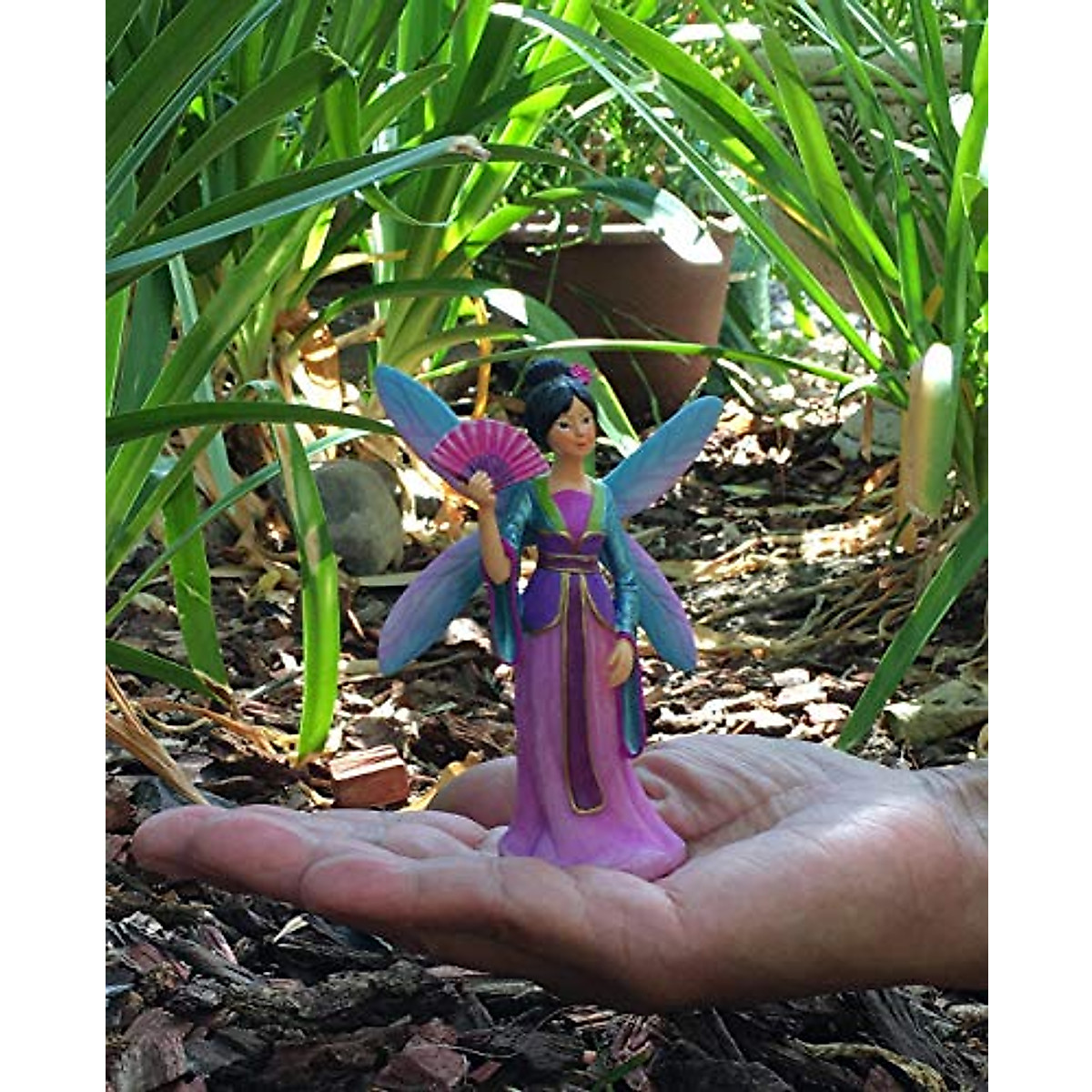 GlitZGlam Fairy Kai The Beautiful Asia Miniature Fairy for Your Fairy Garden/Miniature Garden