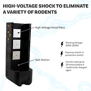 Sunnydaze Electric Mouse Traps Indoor for Home - Rat Zapper Electronic Rat Trap - for Mice and Rats - USB-Powered - Black