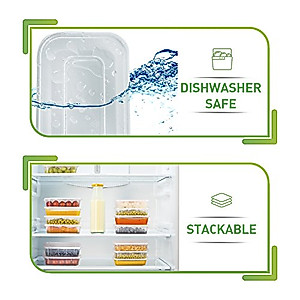 PrepNaturals Food Storage Containers with Lids - Plastic Containers with Lids (50 Pack,17 Ounce)
