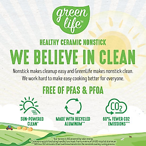 GreenLife Soft Grip Healthy Ceramic Nonstick, 16 Piece Cookware Pots and Pans Set, PFAS-Free, Dishwasher Safe, Soft Pink