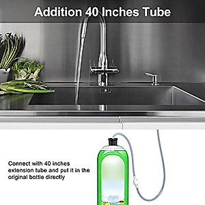 Under Sink Soap Dispenser for Kitchen Sink and Extension Tube Kit, Builit in Dish Sink Soap Dispenser 40 Inches Tube Connects No More Refills YardMonet (Brushed Nickel)
