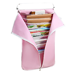 TINAYAUE Desk-Side Book Hanging Storage Pocket Multi-Layer Students Classroom Desk Side Hanging Caddy Organizer Paper File Sorter Rack Shelf Pens Holder Space Saver Storage Bags