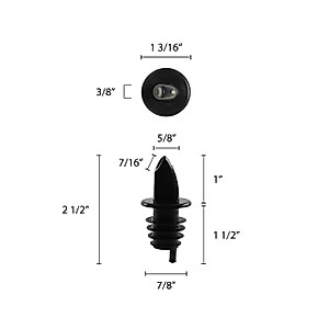 Thunder Group Black free flow liquor pourer, comes in pack of 12