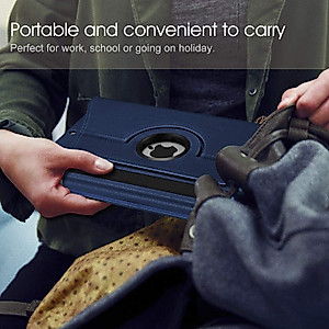 Fintie Rotating Case for iPad Air (3rd Gen) 10.5" 2019 / iPad Pro 10.5" 2017 with Built-in Pencil Holder - 360 Degree Rotating Stand Protective Cover, Auto Sleep/Wake (Navy)